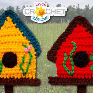 Birdhouse Applique - Crochet PATTERN PDF - Garden Theme - Jayda ...