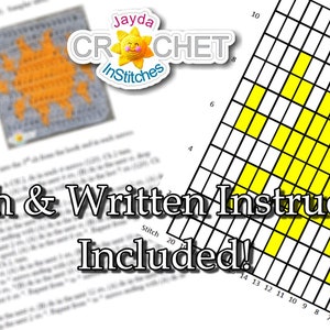 Sun Graph Crochet PATTERN PDF - July Fair Isle Style Calendar Blanket ...