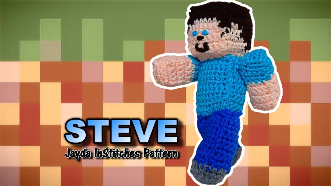 Steve Crochet Pattern - Video Game Stuffed Toy Plush - Jayda Institches ...