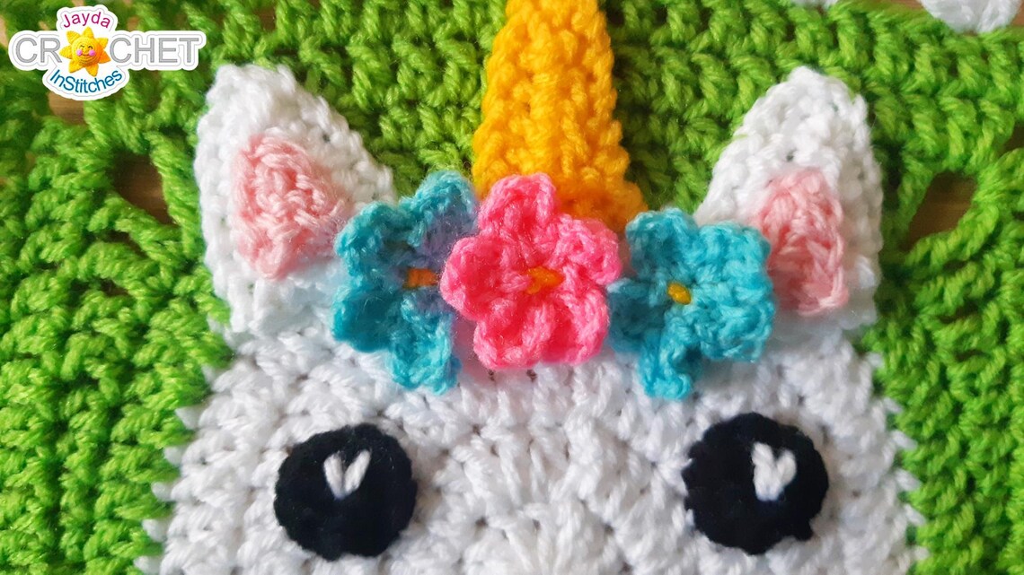 Crochet Unicorn Square PATTERN PDF Includes Flower Pattern | Etsy