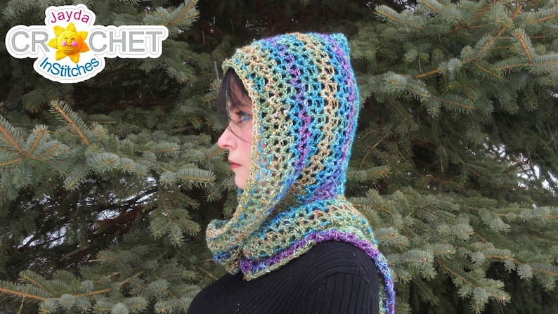 Luxe Hooded Scarf Crochet PATTERN PDF - Jayda Institches - Etsy