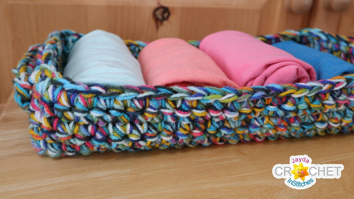 Rectangular Storage Baskets Crochet PATTERN PDF - 2 Sizes - Tidy up and ...