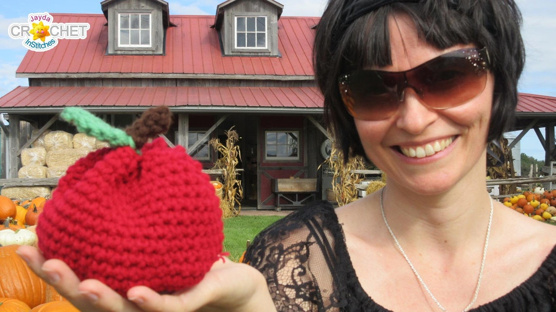 Crochet Apple Drawstring Sack PDF PATTERN - Easy Drawstring Bag, Pouch ...