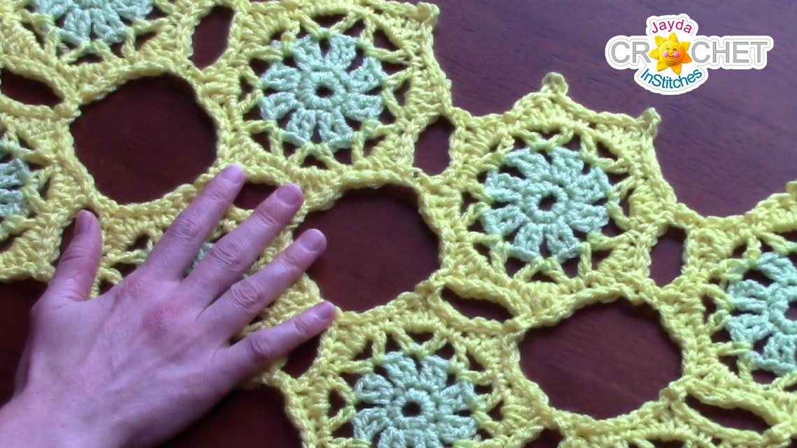 Spring Flower Table Runner Crochet PATTERN PDF Flower Motif | Etsy