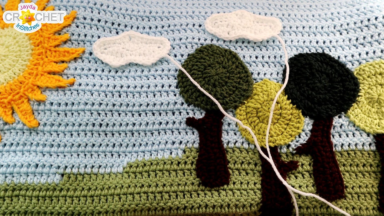 Cloud Applique - Crochet PATTERN PDF - Folk Art Calendar Blanket 2019 - Jayda Institches - Etsy