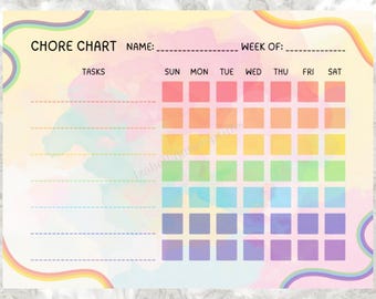 Chore Chart Chore Chart for Families Chore Chart for Kids Printable ...