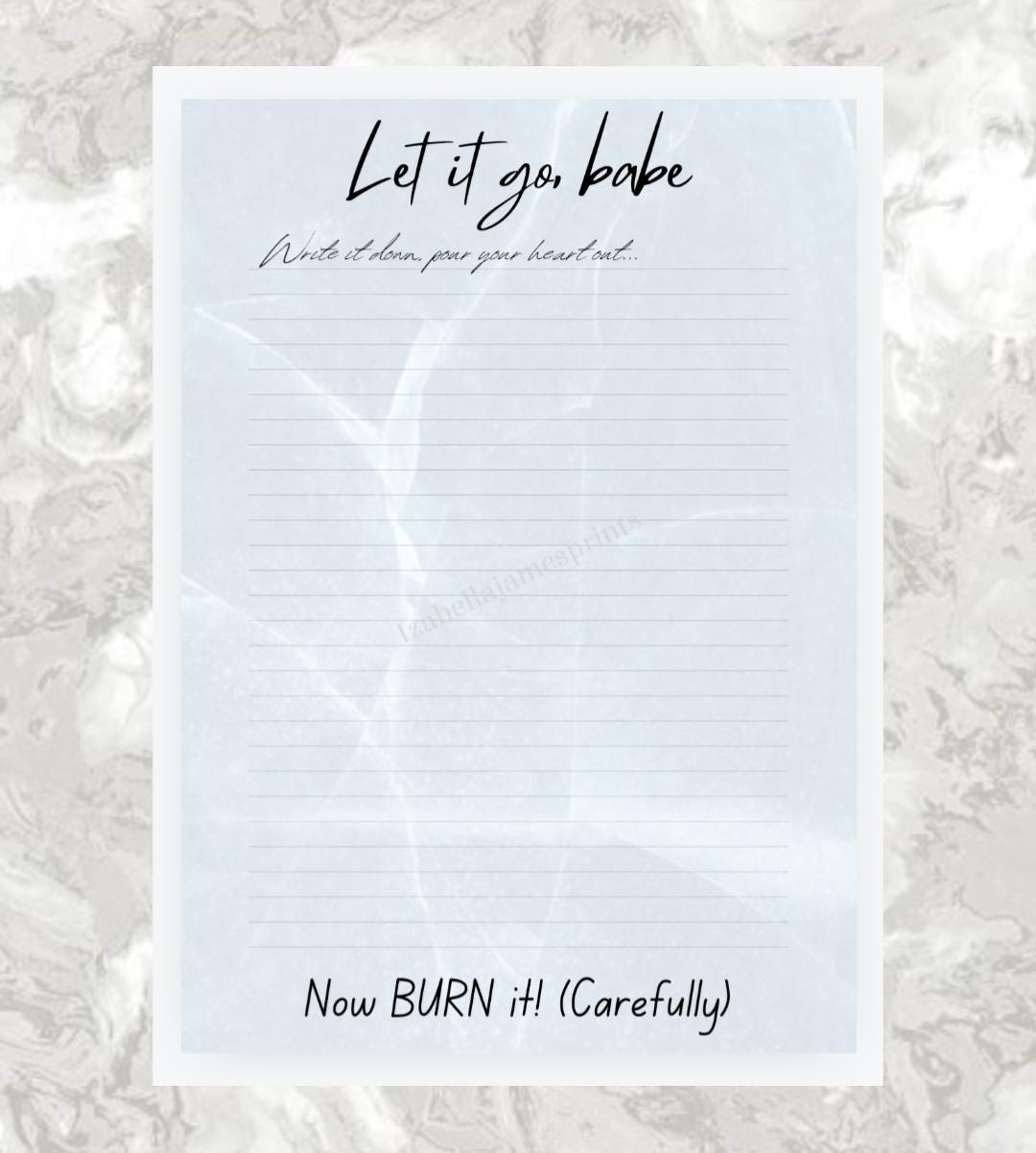 Burn Letter Self Care Page Digital Download - Etsy