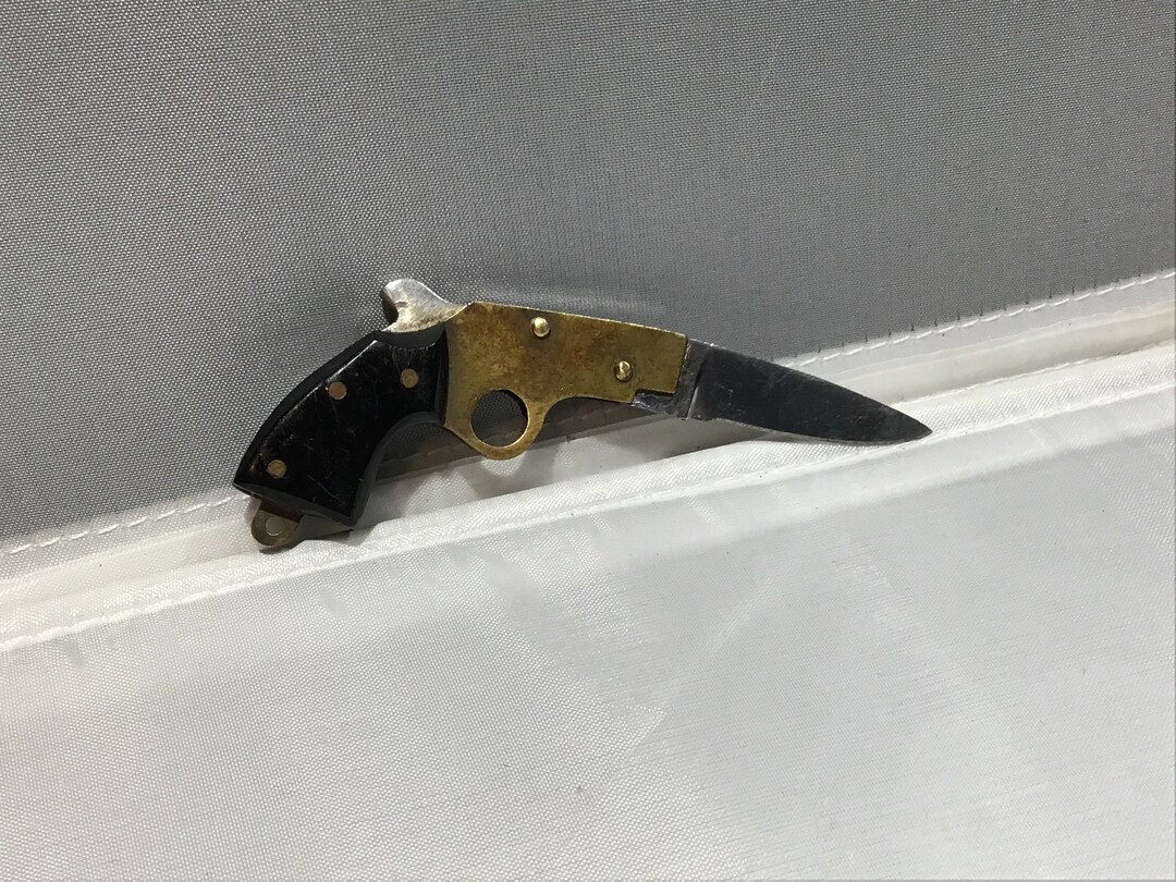 WWI Soldier's Tiny Mini Folding Handgun Gun Bakelite Handle Brass ...