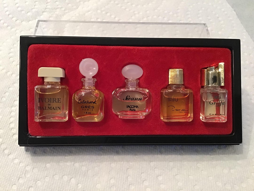 NOS 5 Miniature Tiny Perfume Bottle Scent Collection in Box - Etsy