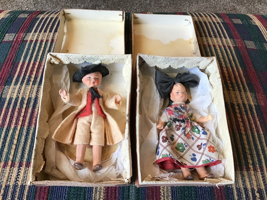 Antique Set Man and Woman Composite Dolls ~ Original Boxes - Etsy
