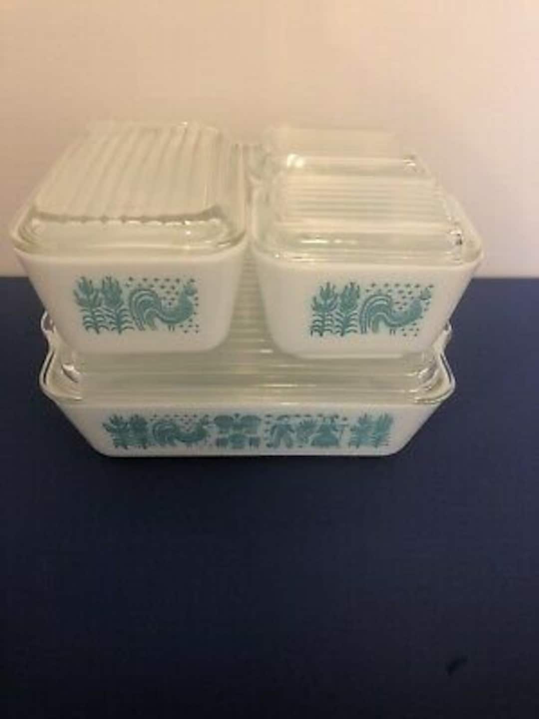 Vintage PYREX Amish Turquoise Butterprint 8 Piece Set Dishes - Etsy