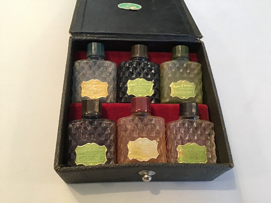 Antique GERMANY Perfume Scent 6 Glass Bottles in German Box Case - Etsy