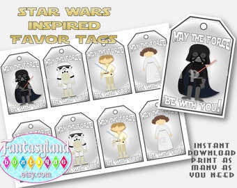Star Wars Inspired Favor Tags, Movie Birthday Party, Digital File ...
