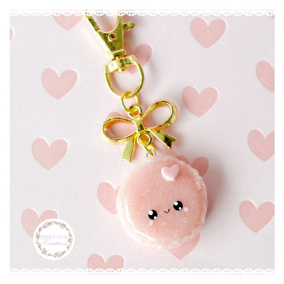 Glittery Macaron Kawaii Keychain Miniature Food Jewelry | Etsy