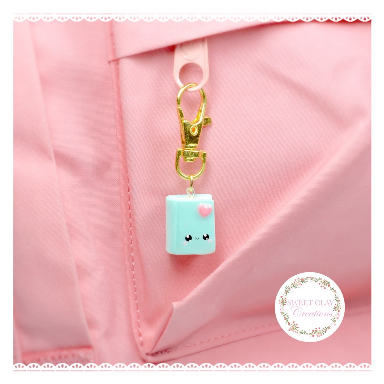 Mini Book Notebook Kawaii Charm Polymer Clay Necklace Handmade | Etsy