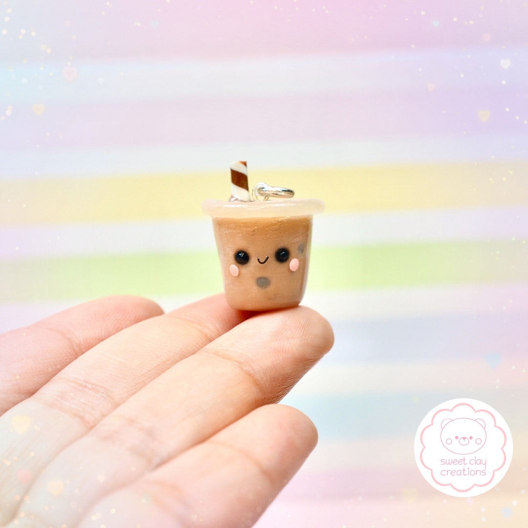 Mini Boba Tea Kawaii Charm Polymer Clay Mini Food Jewelry Pendant ...