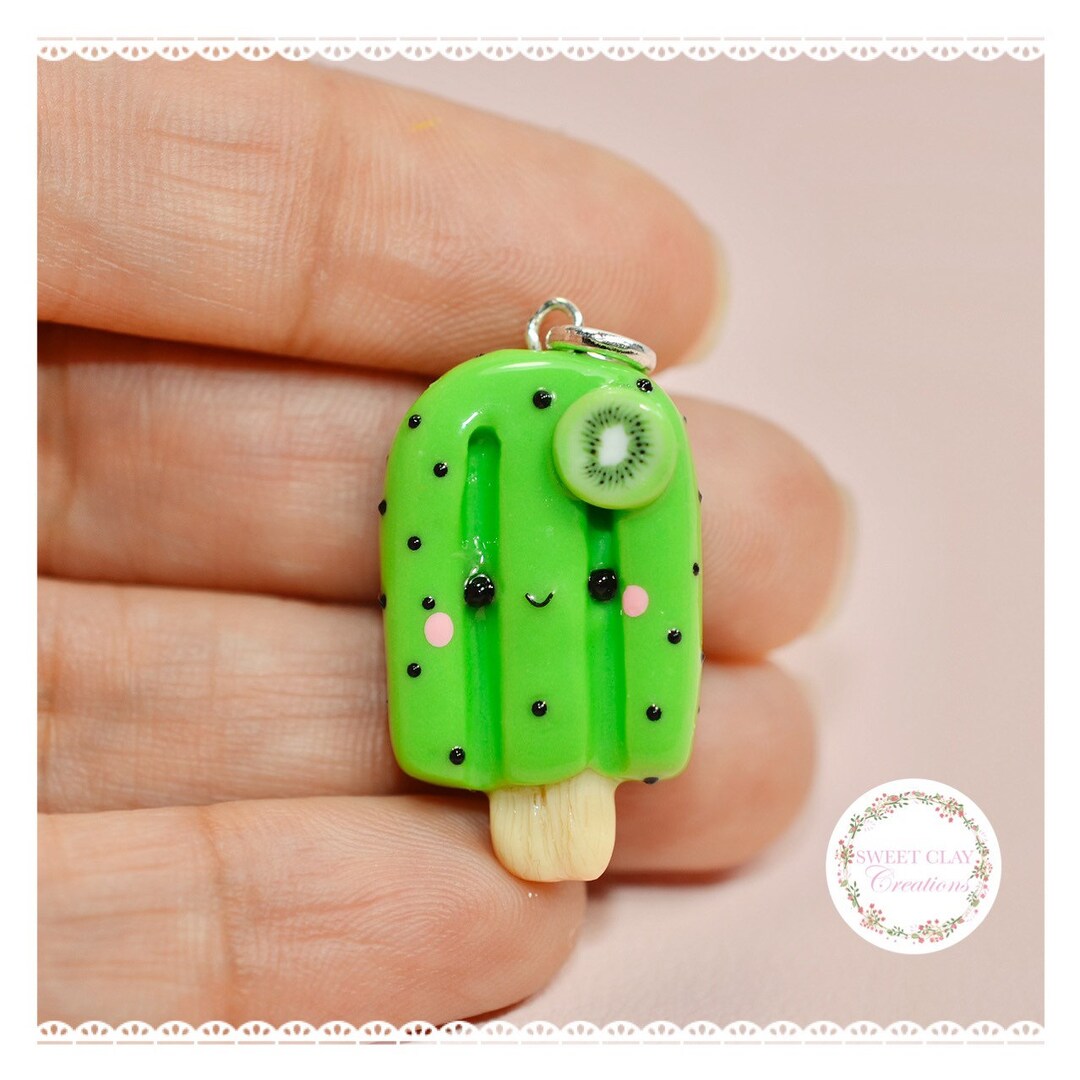 Kiwi Kawaii Popsicle Charm Colgante Collar Llavero Pulsera - Etsy España
