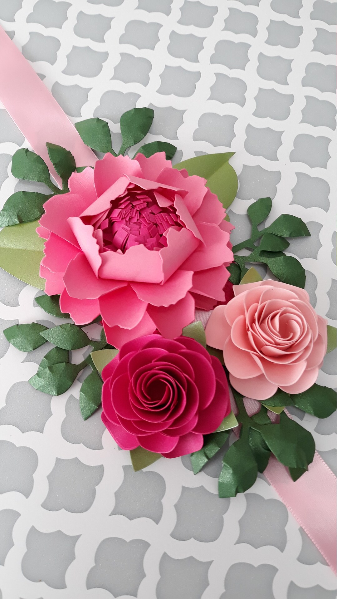 Paper Flower Corsage, Bridesmaid Corsage, Mother-of-the-bride Wrist ...