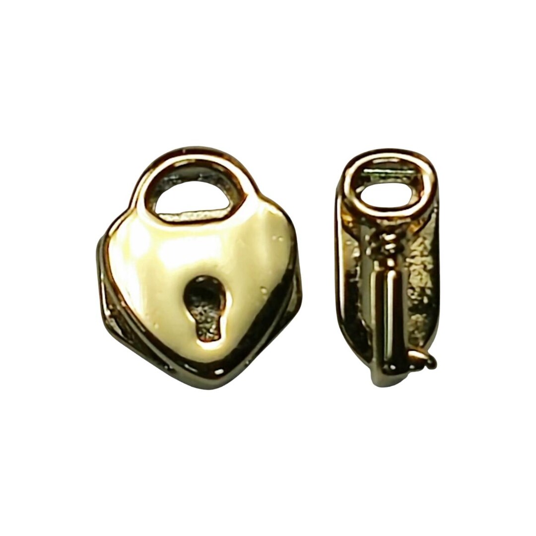 Keep Collective Heart Lock & Key Set Gold Tone Slide Key Bracelet Charm ...