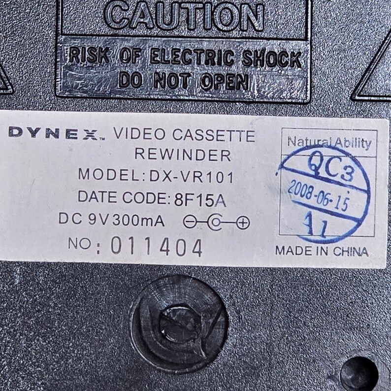 Vintage Dynex VHS Video Vcr Tape Cassette Rewinder DX-VR101 Tested ...