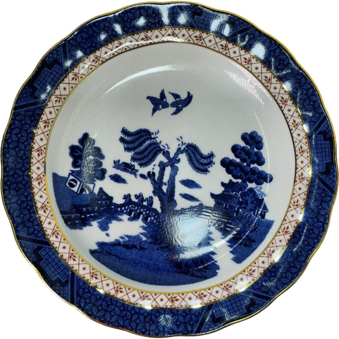 Royal Doulton Real Old Willow Bread and Butter Plate Blue White Gold ...