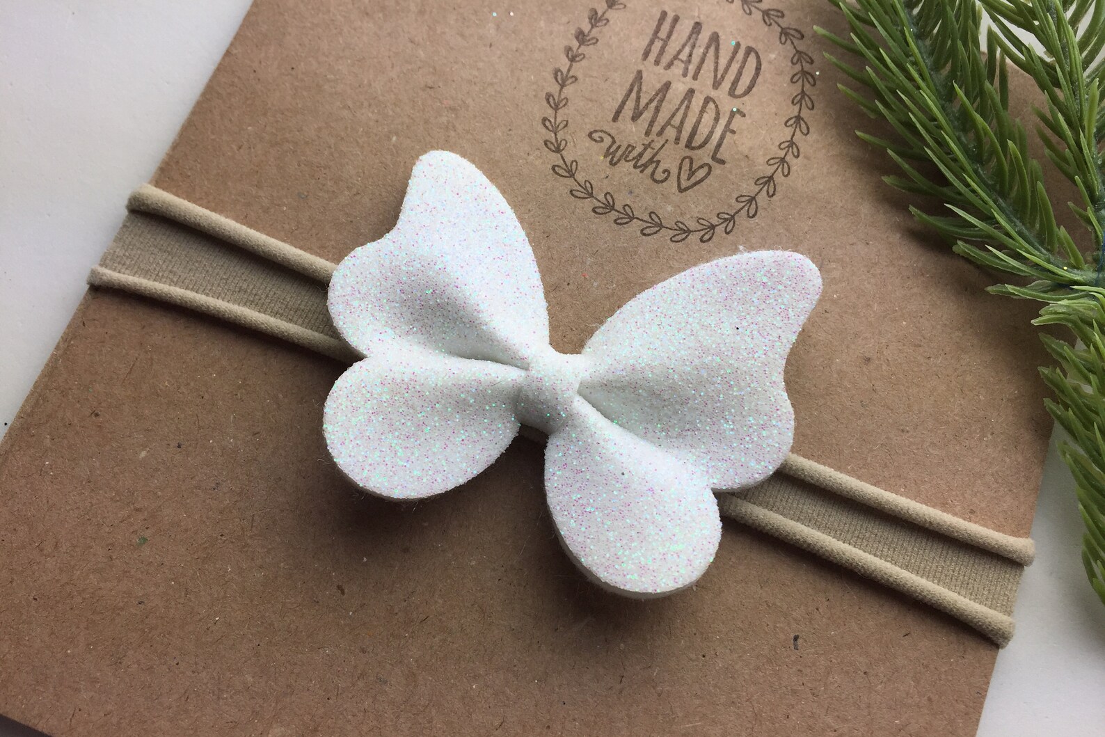 White Butterfly Headband White Baby Nylon Headband Spring | Etsy