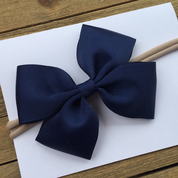 Navy Blue Hair Bow - Etsy