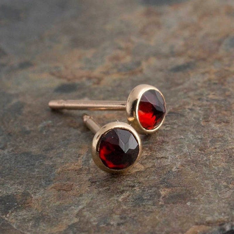 Red Stud Earrings - Etsy