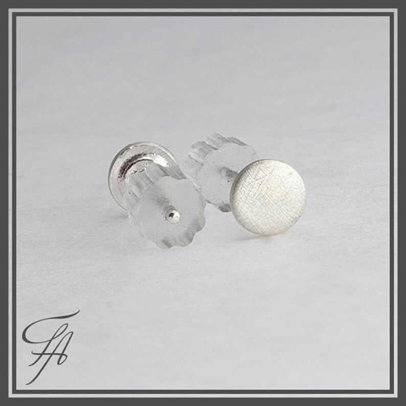 3mm Flat Disc Studs Tiny Earrings Modern Jewelry Round - Etsy