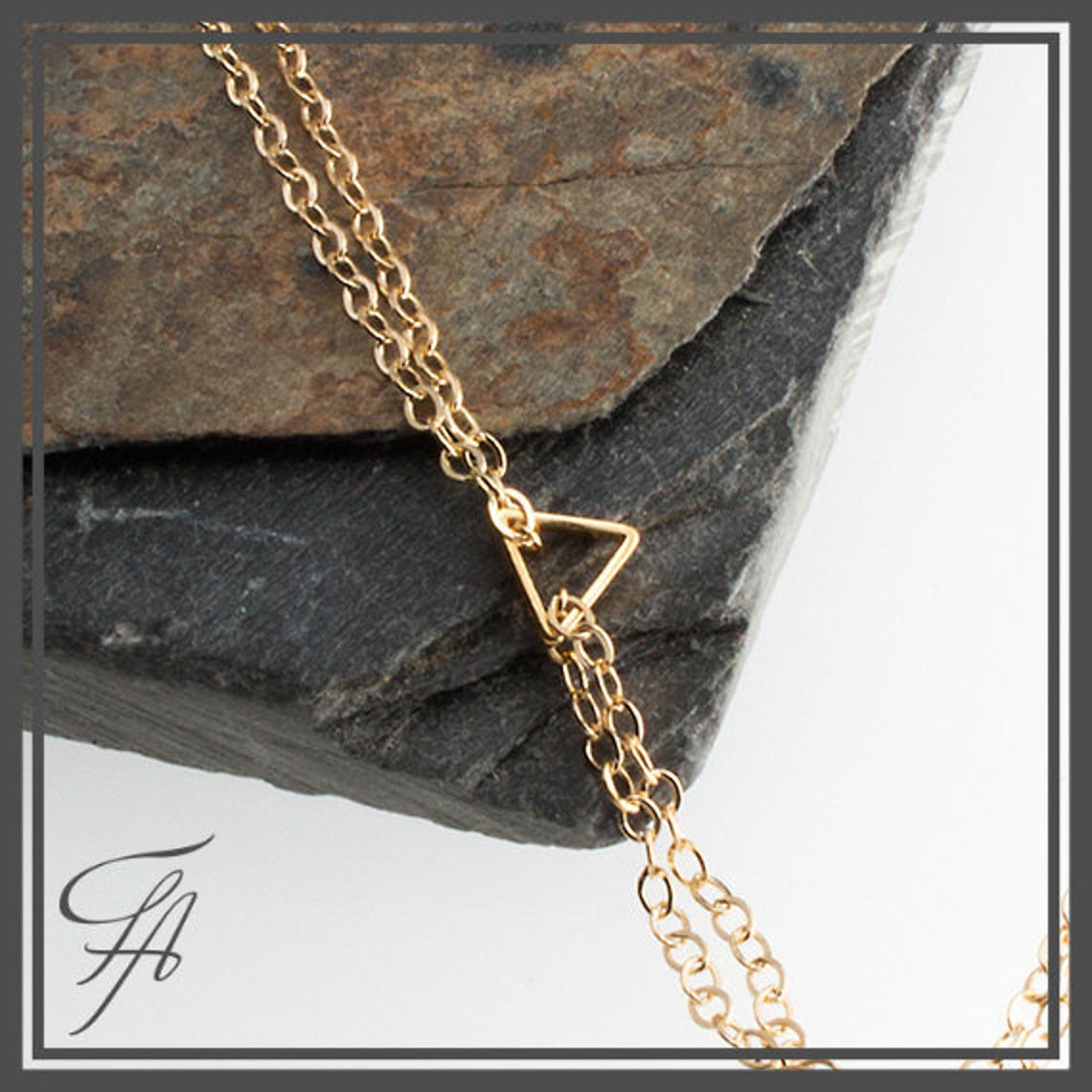 Gold Triangle Bracelet Minimalist Jewelry Stackable Bracelet | Etsy