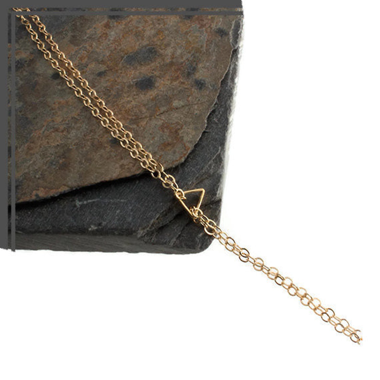 Gold Triangle Bracelet Minimalist Jewelry Stackable Bracelet | Etsy