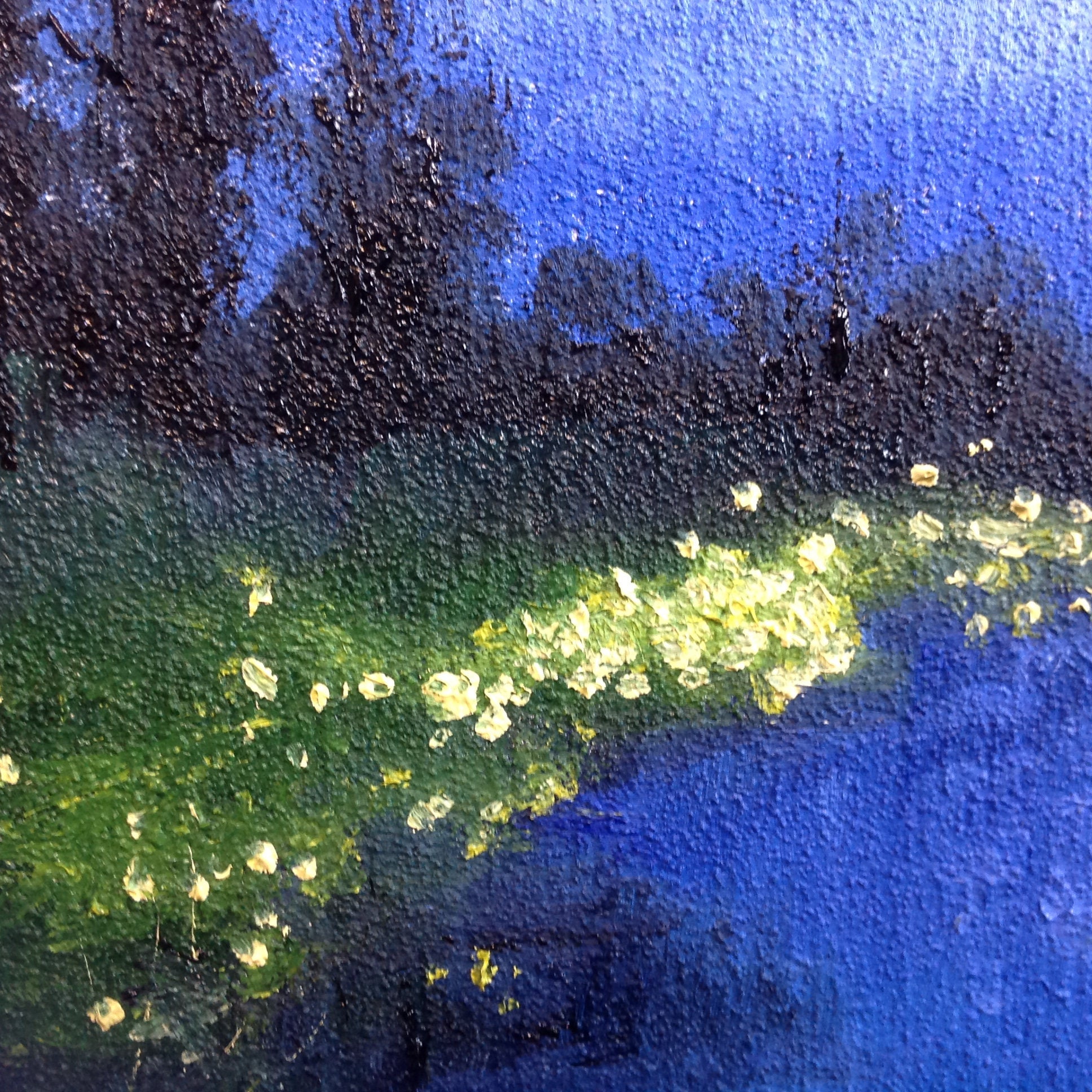 Fairy Fireflies Light, Night Painting Art, Landscape Painting, Deep ...