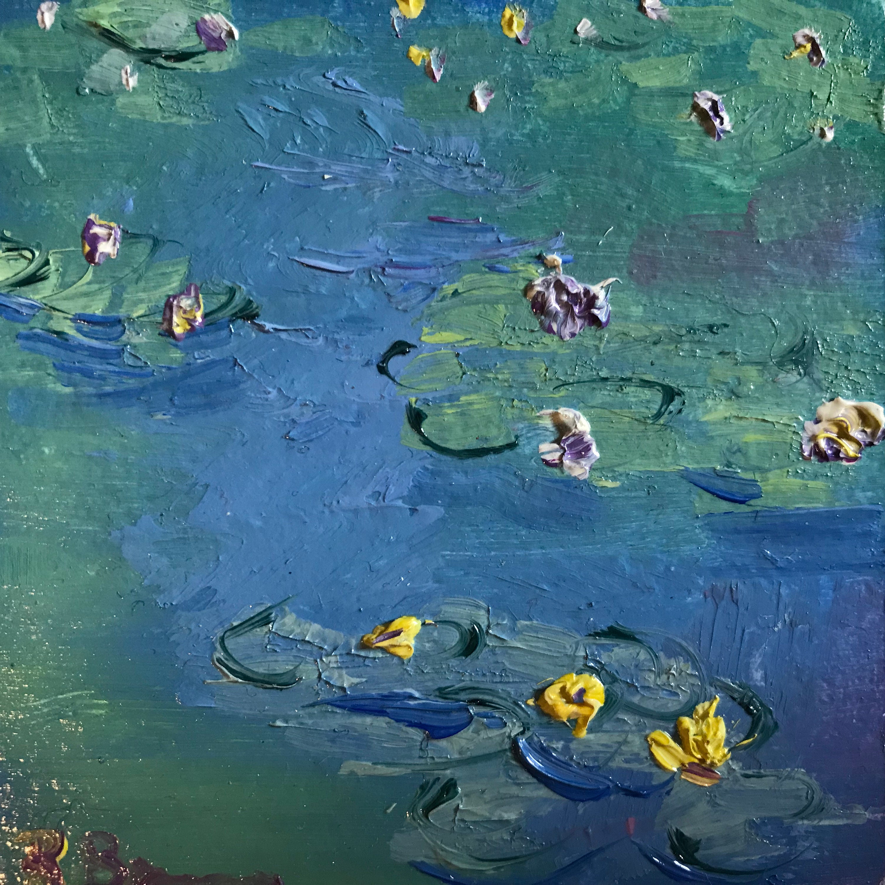 Miniatures, Monet Lily Pond, Small Art, Tiny painting