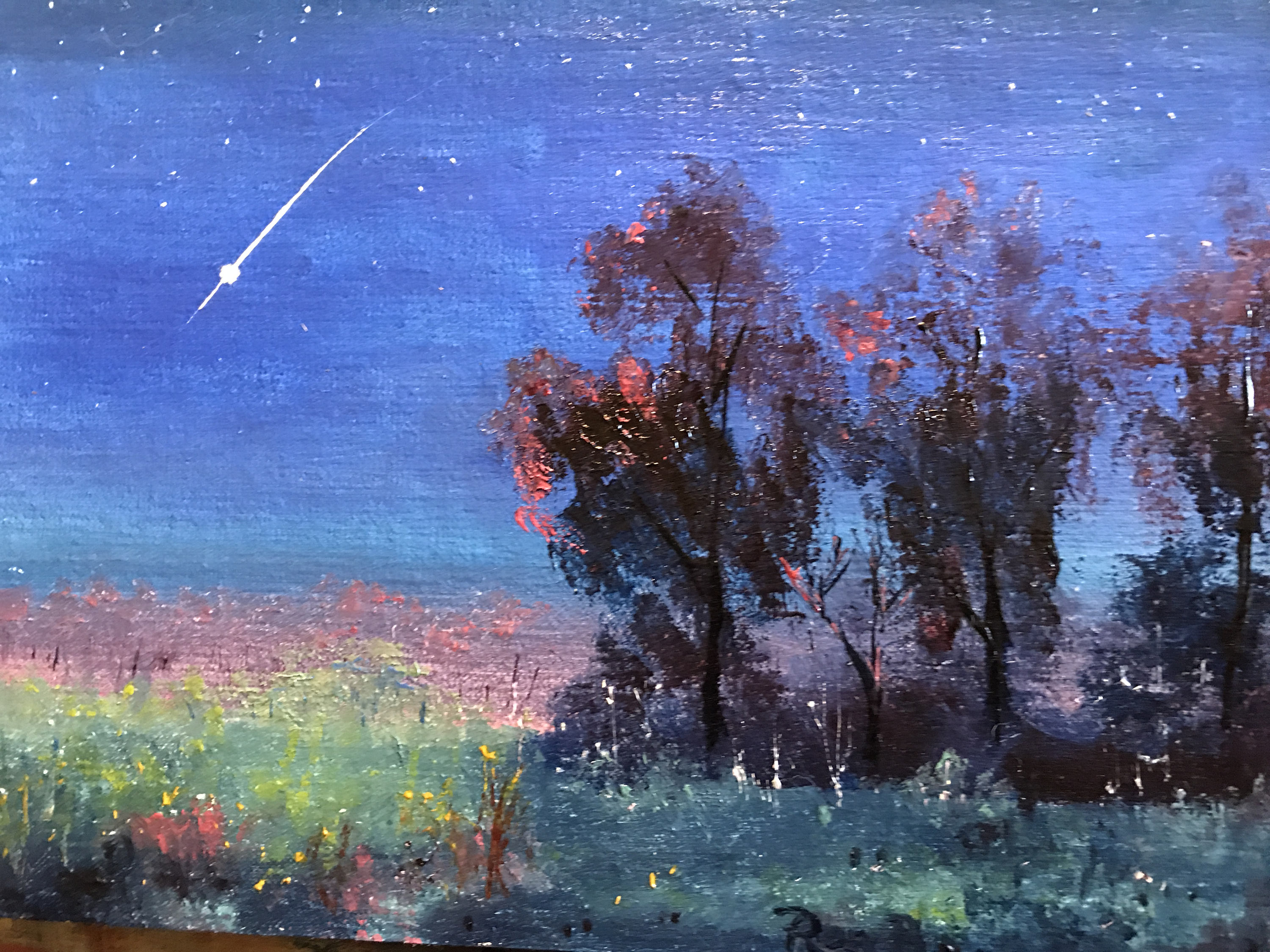 Night Sky, Tiny Art, Mini Painting, Landscape Painting, Mini ...