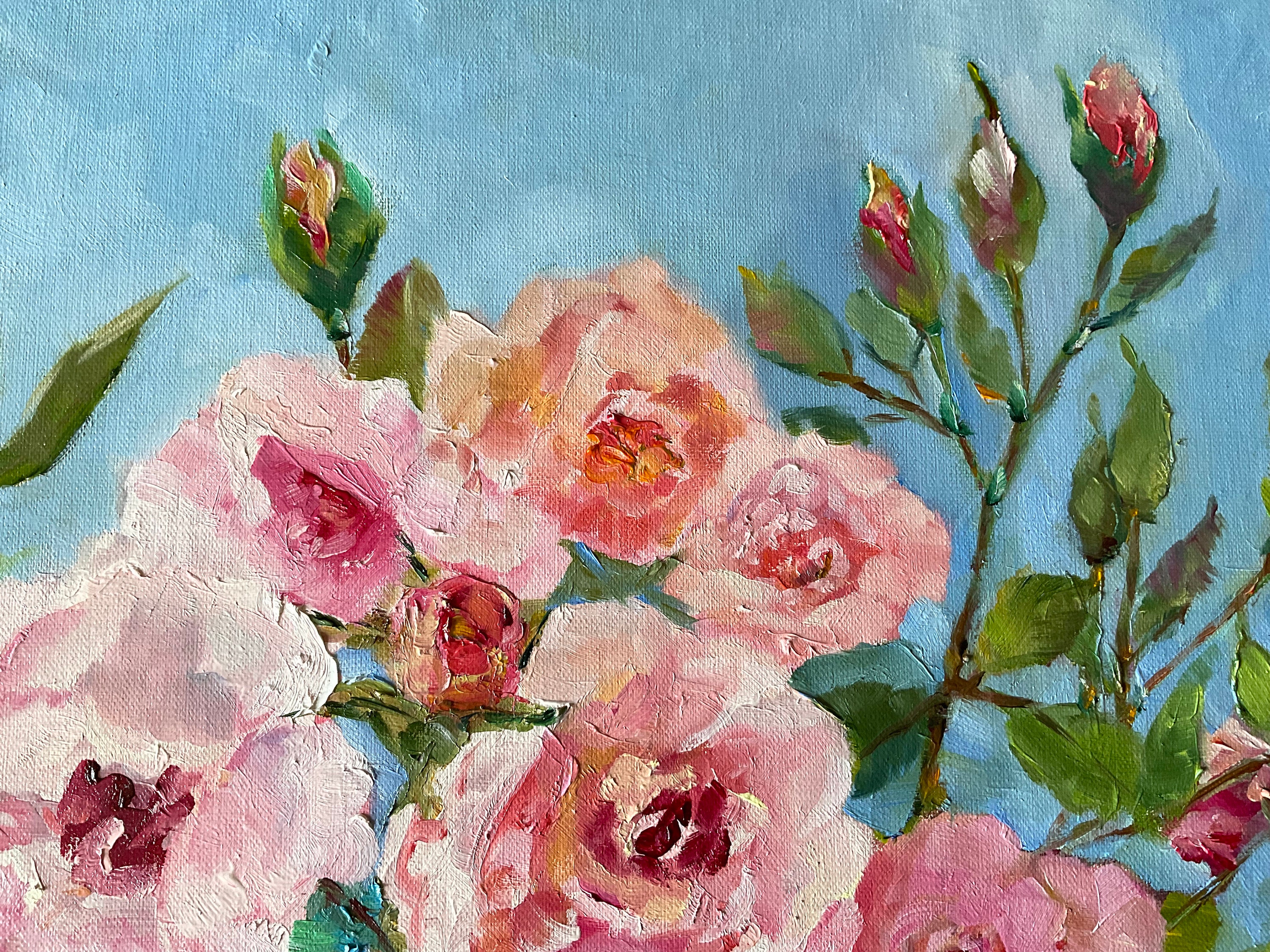 Pink Rose Garden Painting