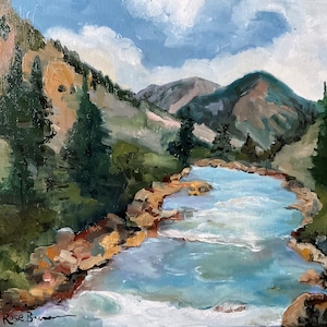 River Painting, Riverfront, Colorado River, Canvas Painting, Oregon ...