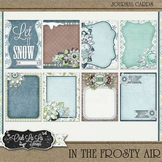 Journal Cards Winter, Snow, in the Frosty Air 8 Journal and Pocket ...