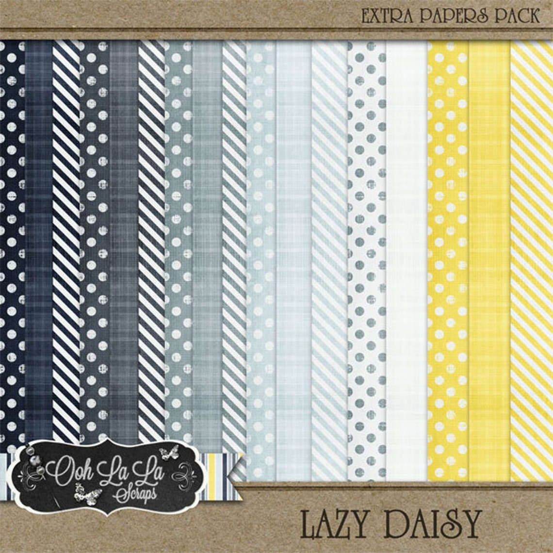 Lazy Daisy Digital Scrapbooking Kit 12x12 Pattern Papers and | Etsy