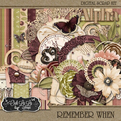 Heritage Digital Scrapbook Kit Clipart Vintage Vibe - Etsy