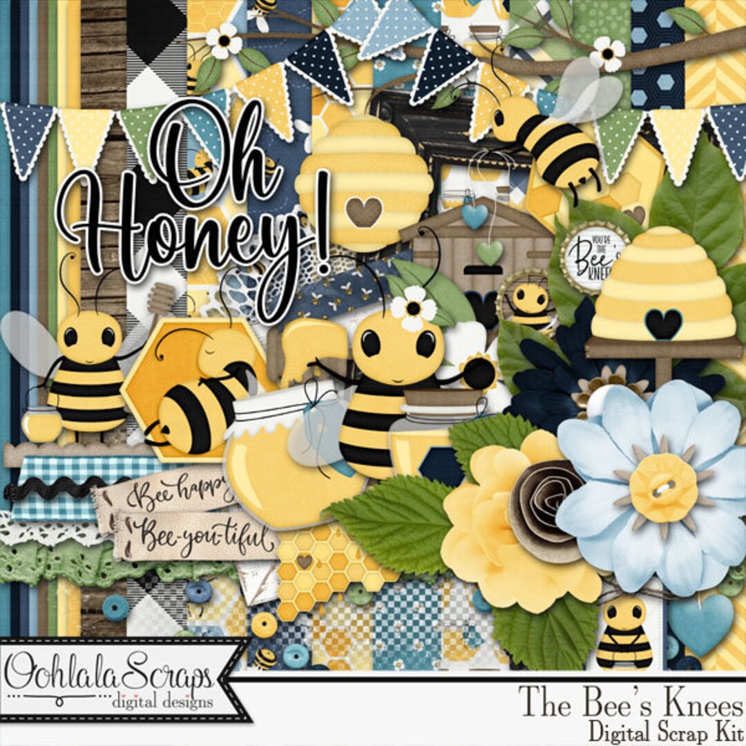 The Bees Knees Digital Scrapbook Kit for Digital Scrapbooking, Mother's ...