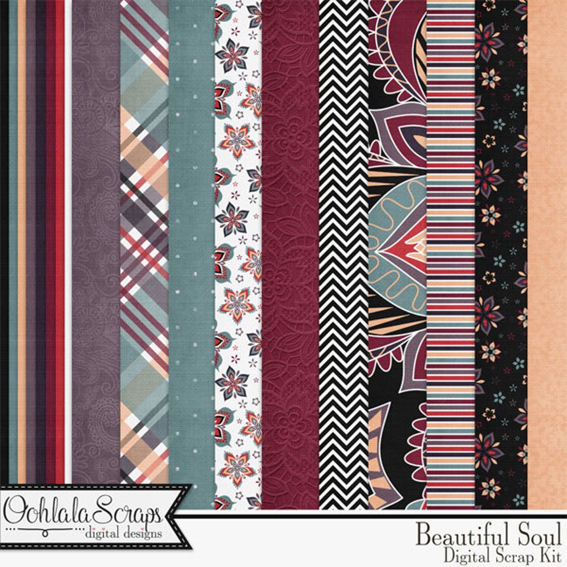 Beautiful Soul 12x12 Digital Scrapbook Kit - Etsy