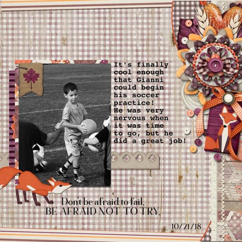 Digital Scrapbook Kit Color Me Fall Scrapbooking Bundle - Etsy