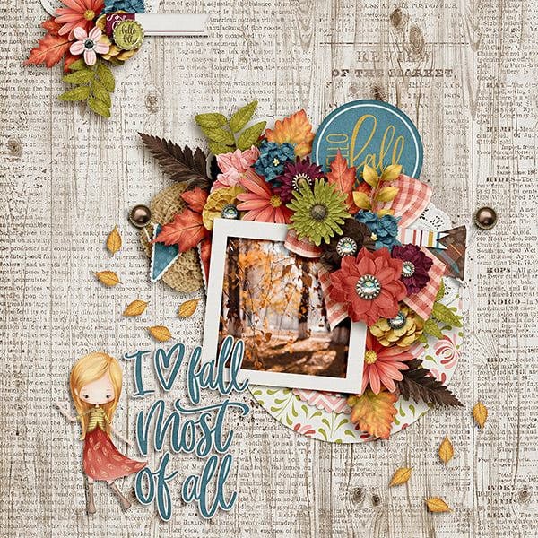 Digital Scrapbook Kit 12x12 It Looks A Lot Like Fall Pattern - Etsy