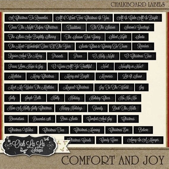 Christmas Holiday Season Comfort And Joy 55 Chalkboard | Etsy