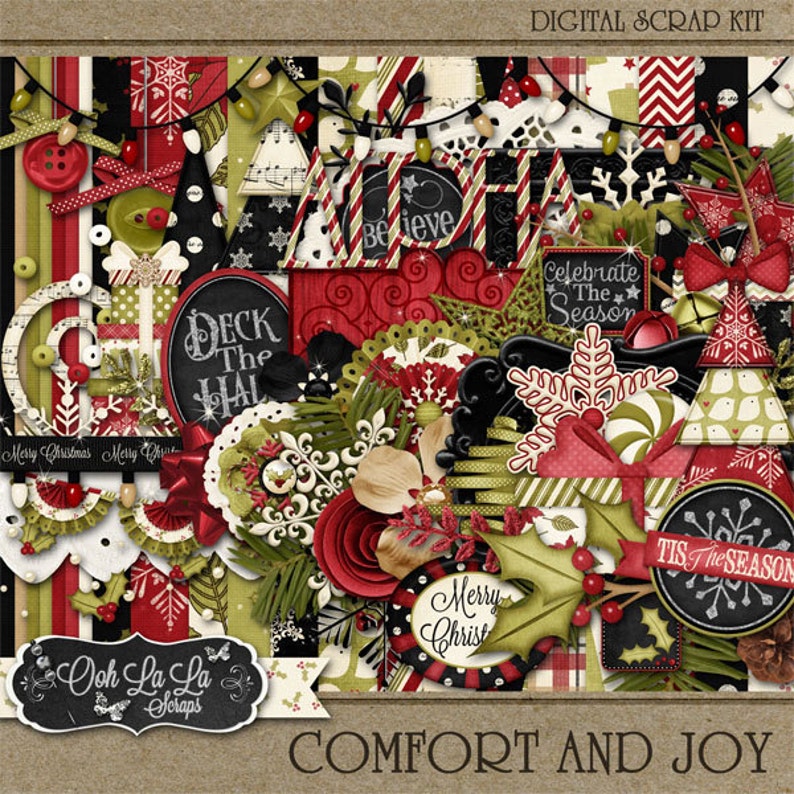 Christmas Holiday Season Comfort and Joy Digital Scrapbook - Etsy