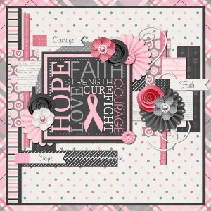 Breast Cancer Awareness, I Am A Warrior Digital Scrapbooking Kit ...