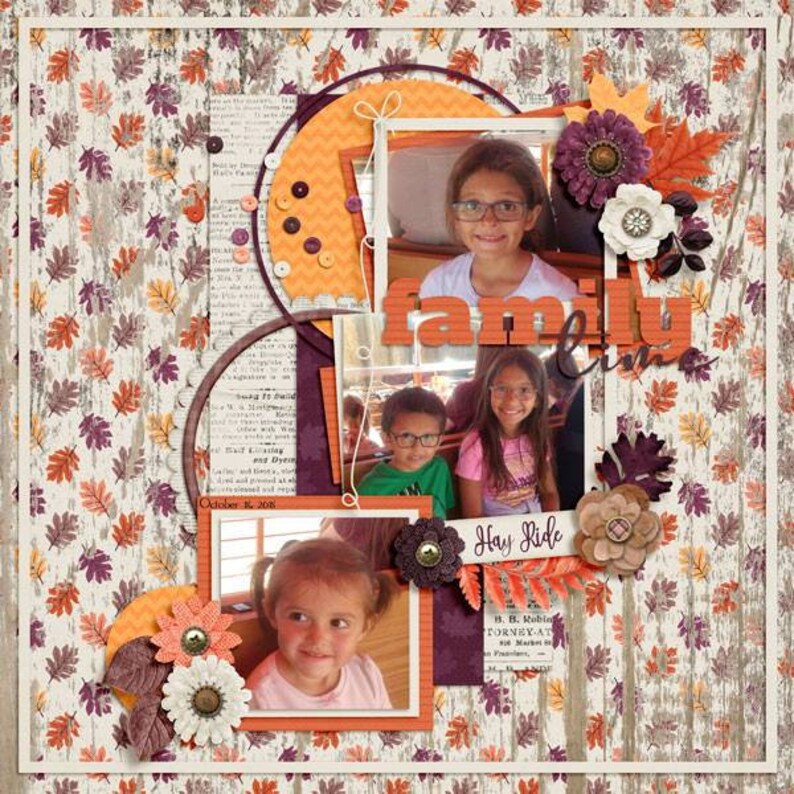 Digital Scrapbook Kit Color Me Fall Scrapbooking Bundle - Etsy