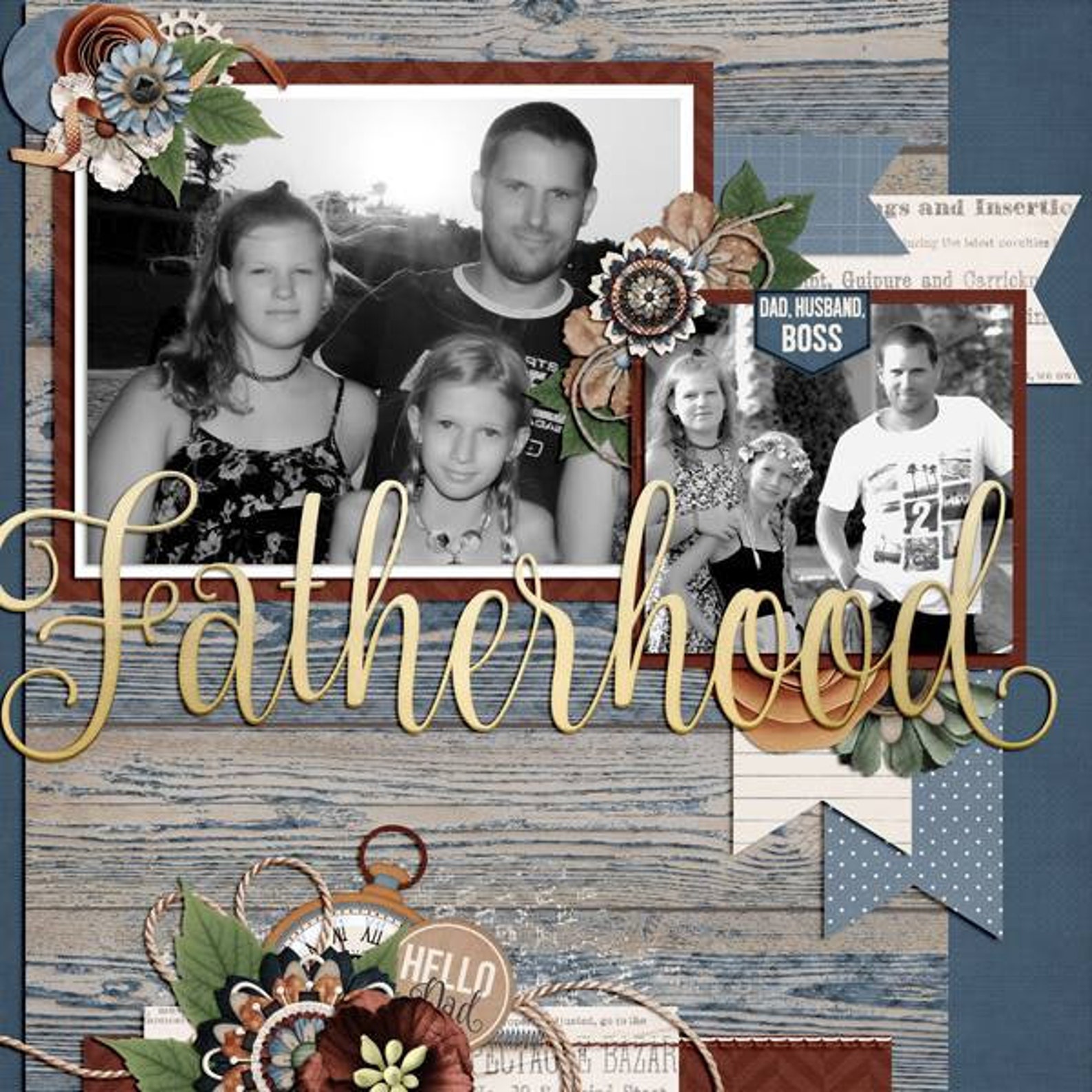 Dad Father's Day Digital Scrapbook Kit Bundle Collection - Etsy