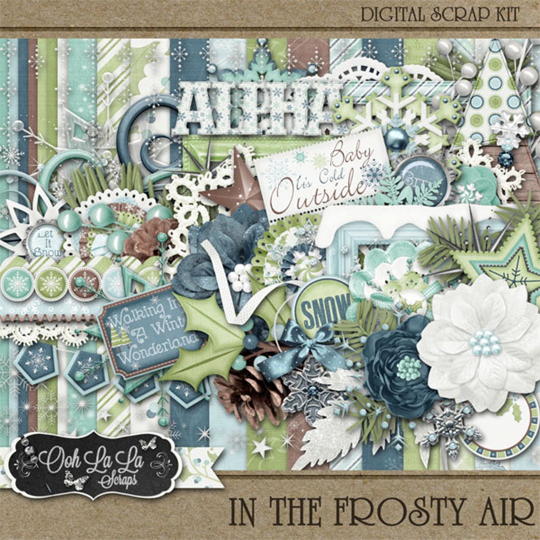Winter, Snow, in the Frosty Air Digital Scrapbook Kit, Scrapbooking - Etsy