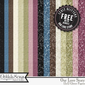 Our Love Story Valentine Digital Scrapbook Kit Bundle, Collection - Etsy